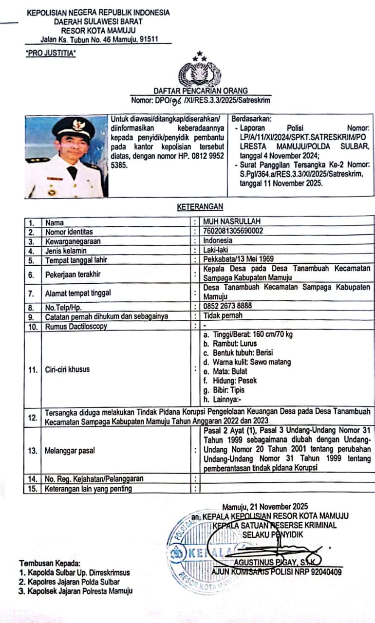 BREAKING NEWS: Kades Tanambua Resmi Menjadi DPO Kasus Korupsi ...